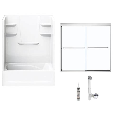A2 White 5 Piece Bathtub Shower Kit Common 60 In X 36 In Actual 60