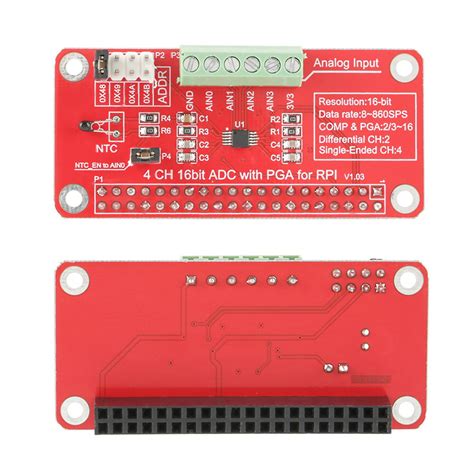 16 Bit Adc Analog To Digital Converter Module For Raspberry Pi 32b