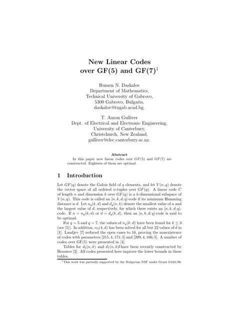 pdf new linear codes over gf 5 and gf 7