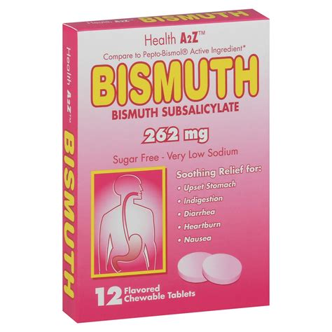 Healtha2z Subsalicylate 262mg Chewable Tablets Bismuth 12 Ea 12 Ct Shipt