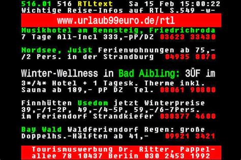 Urlaub In Deutschland Rtl Teletext Neue Angebote Urlaub In