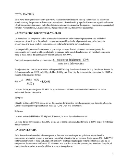 ESTEQUIOMETRÍA Es la parte de la química que tiene por objeto
