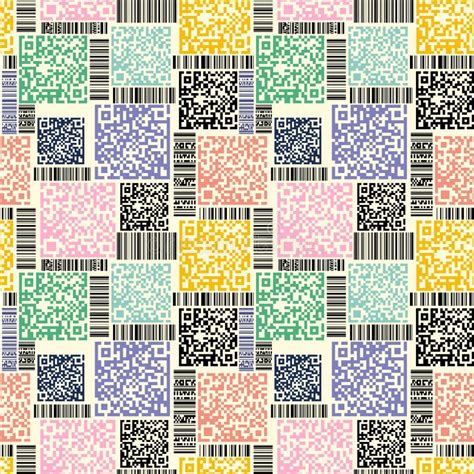 Bar Code And Qr Code Seamless Pattern Design Modern Black And Colorful Product Code And Qr Bar