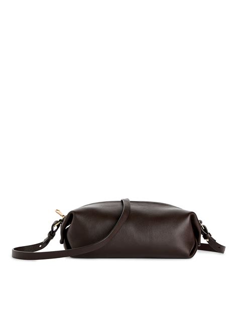 Leather Crossbody Bag Dark Brown Arket