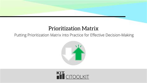 Putting Prioritization Matrix Into Practice For Effective Decision