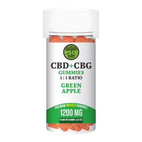 1200 Mg Cbdcbg Gummy Green Apple Whatsuphemp