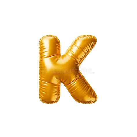 Golden Balloon Letter K 3d Render Illustration Stock Illustration