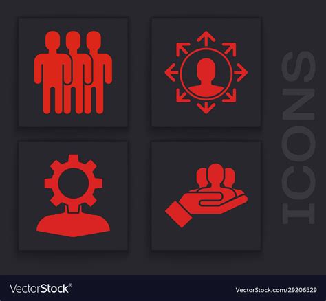 Set Project Team Base Users Group Project Team Vector Image