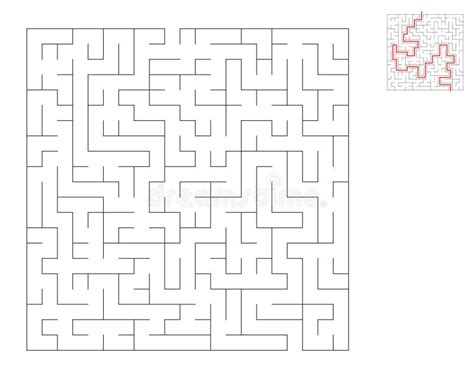Square Maze Logic Game With Labyrinths Maze Game Stock Vector