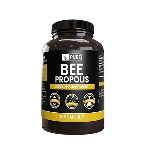 Pure Original Ingredients 꿀벌 프로폴리스 365캡슐 마그네슘 또는 쌀 필러 없음 티몬
