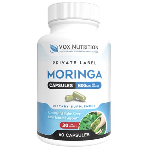 Private Label Moringa Oleifera Herbal Supplement Vox Nutrition