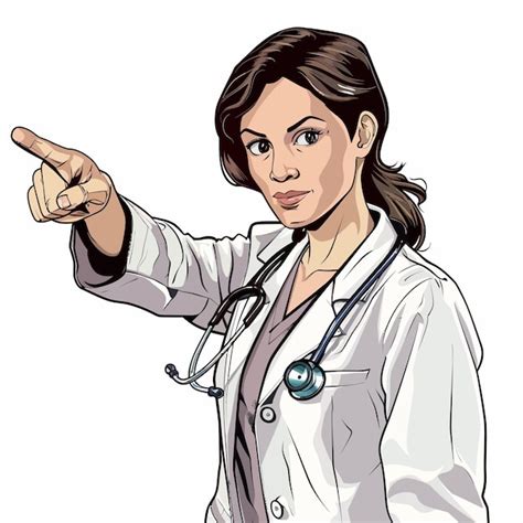 Premium Vector Pointingfemaledoctorvectorillustration