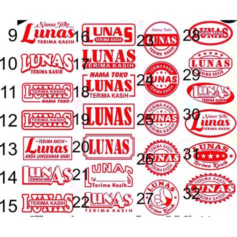 STEMPEL OTOMATIS WARNA FLASH LUNAS DAN TERIMA KASIH 1 Warna Bisa
