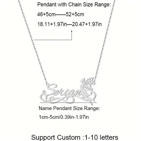 Customized Name Pendant Necklace Men Women Simple Stainless Temu
