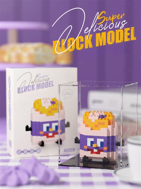 Sweet Purple Yam Pie Shaped Building Blocks Assembly Model Shein Usa