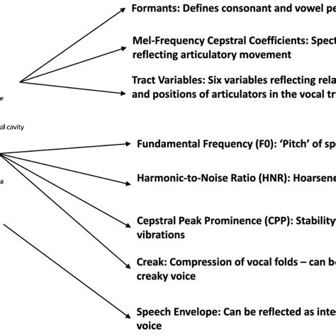 Speech Production Subsystems And Representative Acoustic Features