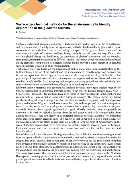 Pdf Surface Geochemical Methods For The Environmentally Friendly Exploration In The Glaciated