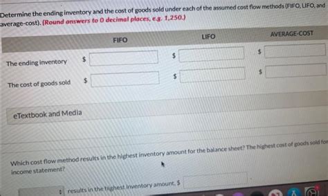 Solved Which Cost Flow Method Results In The Highest Chegg Com