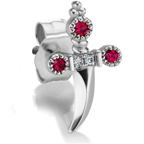 Ruby Dagger Trinity Hilt Earstud Maria Tash