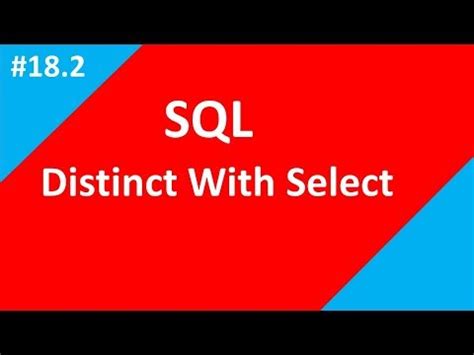 Distinct Keywords With Select Query Part SQL Tutorial Tech Talk Tricks Empower Youth