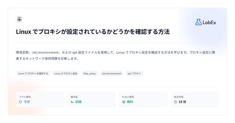 Linux でプロキシが設定されているかどうかを確認する方法 Labex