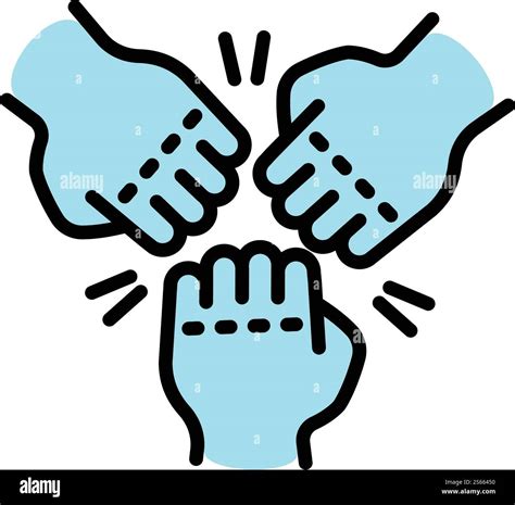 Fist Teamwork Icon Outline Fist Teamwork Vector Icon For Web Design