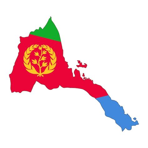 Premium Vector Eritrea Map Silhouette With Flag Isolated On White
