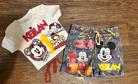 Customized Mickey Mouse Short Set Etsy