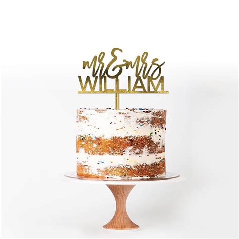 Mr And Mrs Custom Surname Cake Topper