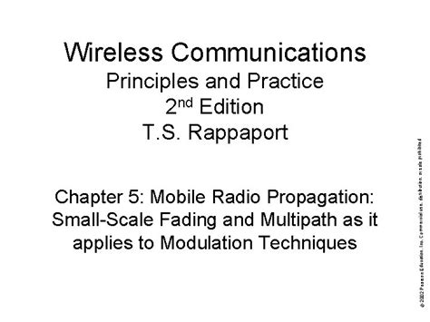 Chapter 5 Mobile Radio Propagation Smallscale Fading And