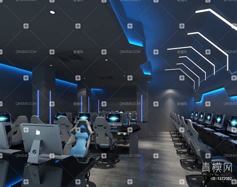 网吧 网咖3D模型 现代VR有灯光有贴图MAX2016网吧 网咖3d模型下载 ID1372082 免费3Dmax模型库 青模3d模型网