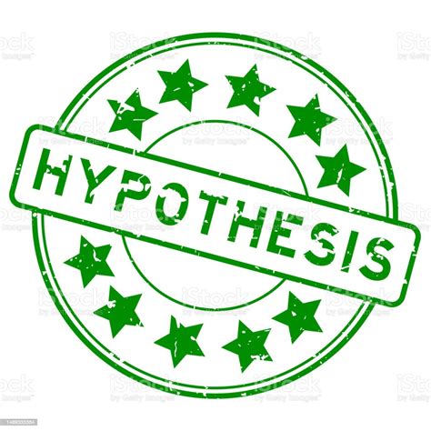 Grunge Green Hypothesis Word With Star Icon Round Rubber Seal Stamp On