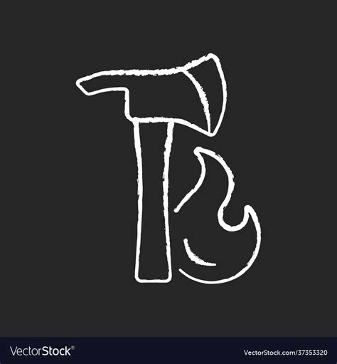 Pulaski Axe Chalk White Icon On Black Background Vector Image