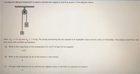 Solved A Pulley And String Arrangement Is Used To Connect
