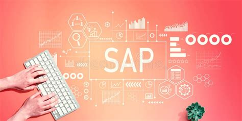 Sap Theme With Person Using Computer Keyboard Stock Image Image Of
