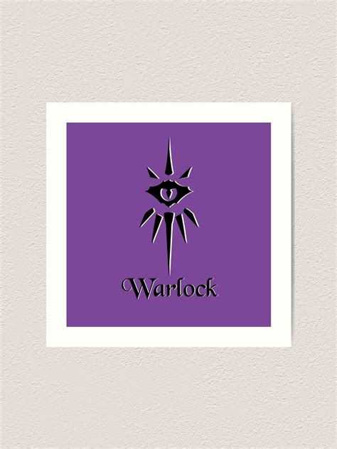 Warlock Class Logo Art Print By Sh34butt3rart Redbubble