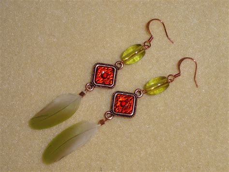 Green Cheek Conure Feather Earrings Cruelty Free Naturally Moulted