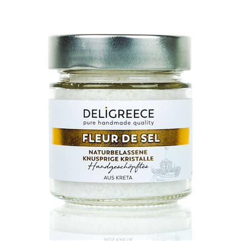 Deligreece 160 g Natur Fleur de Sel - (handgeschöpft, aus Kreta ...
