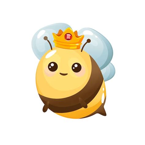 Premium Vector A Bee With A Crown On Her Head