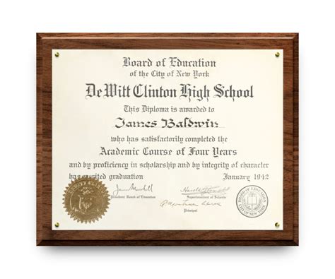 Cf And Cw Certificate Plaque Kit Series Moslow Wood Products Virginia