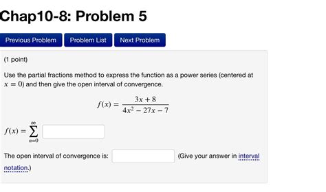 Solved Chap10 8 Problem 5 Previous Problem Problem List