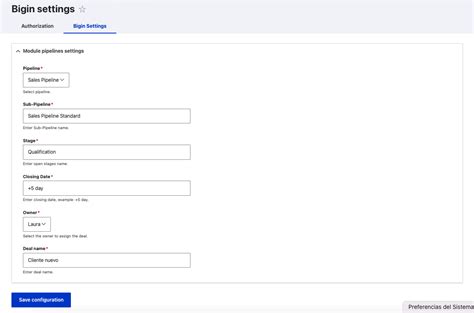 Bigin CRM Integration Drupal Org
