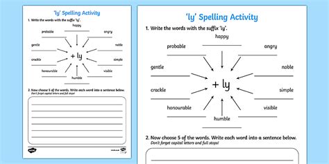 Ly Adverbs Spelling Activity Grammar Resources
