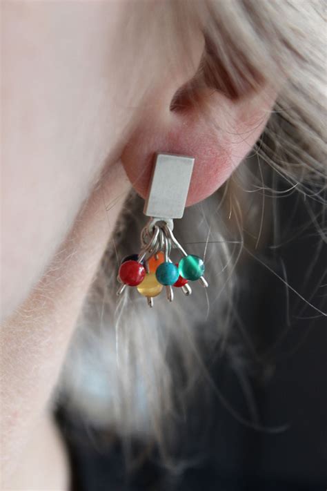 Multicolor Earrings Made Of Sterling Silver And Colorful Etsy