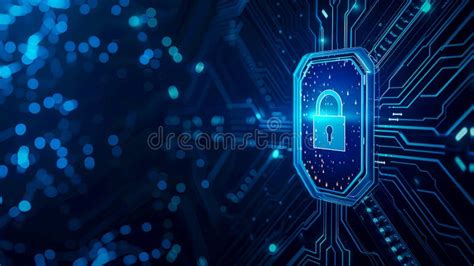 Cybersecurity Digital Encryption Secure Data Protection With Padlock