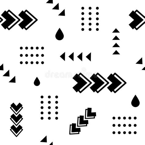 Seamless Pattern Showcasing Dynamic Arrows Triangles And Dotted Squares Creating A Visually