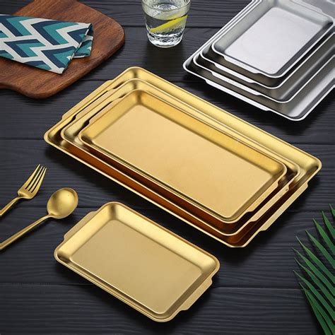 304 Stainless Steel Rectangular Disk Korean Plate Korean Thick Barbecue