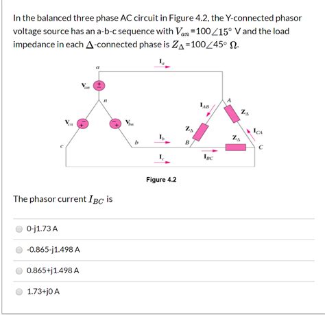 Solved In The Balanced Three Phase Ac Circuit In Figure 42