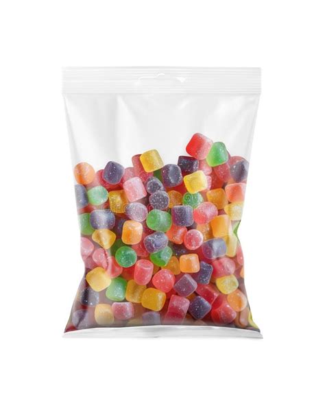 An Image Of A Gum Drops Candy Bag Isolated On A White Background Stock