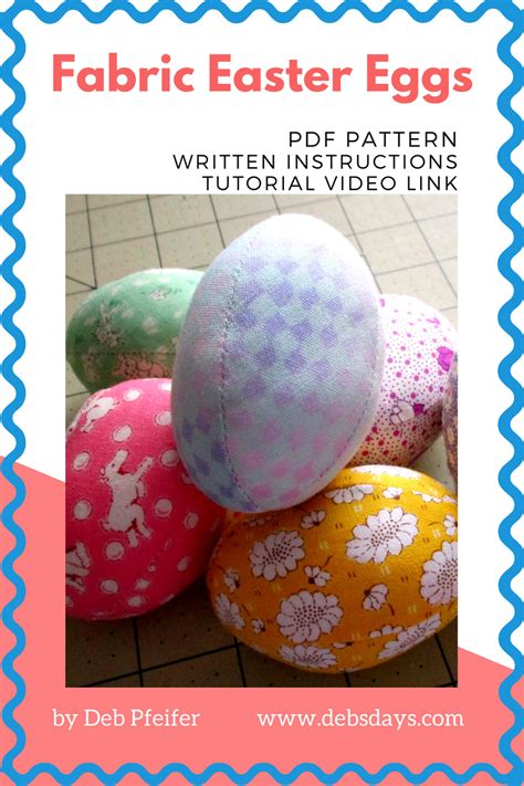 Fabric Easter Eggs Pdf Sewing Pattern Digital Download How To Make Handmade Stuffed Cloth Eggs